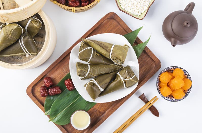 Yema De Huevo Salado Y Ricepudding De Comida China Tradicional Imagen ...