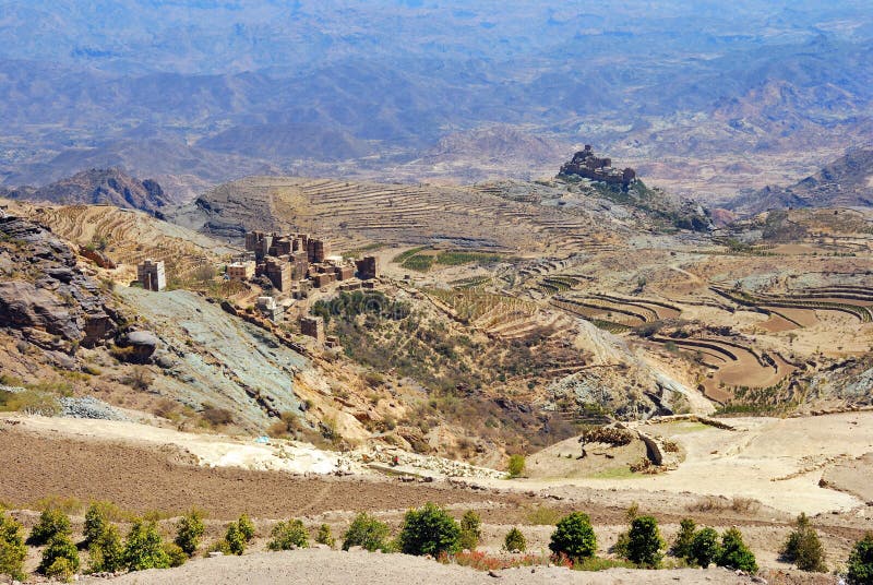 Panorama of Haid Al-Jazil in Wadi Doan - Hadramaut - Yemen Stock Photo ...