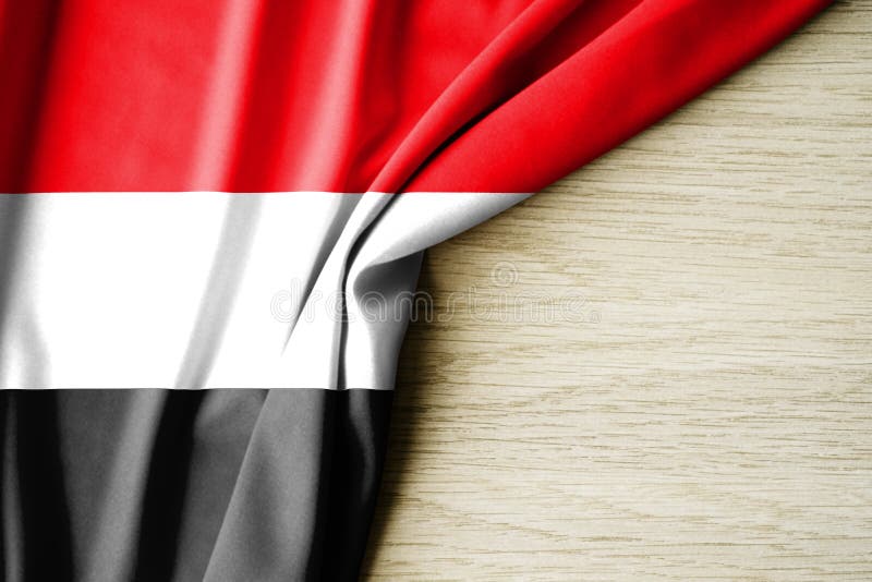 Yemen Flag. Fabric Pattern Flag of Yemen. 3d Illustration Stock Image ...