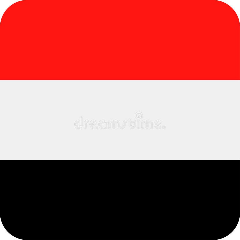 Yemen Flag Vector Square Flat Icon Stock Illustration - Illustration of ...
