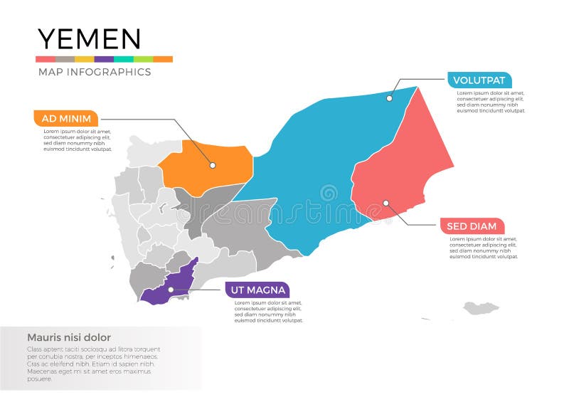 Yemen Infographics, Statistical Data, Sights. Stock Vector ...