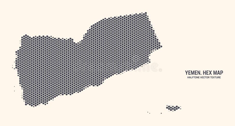Yemen Map Vector Hexagonal Half Tone Pattern Isolated on Light ...
