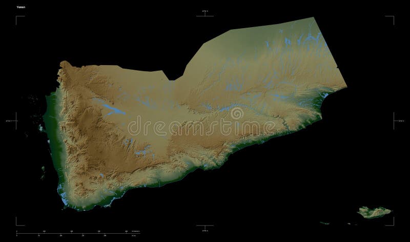Yemen Shape on Black. Physical Stock Illustration - Illustration of ...
