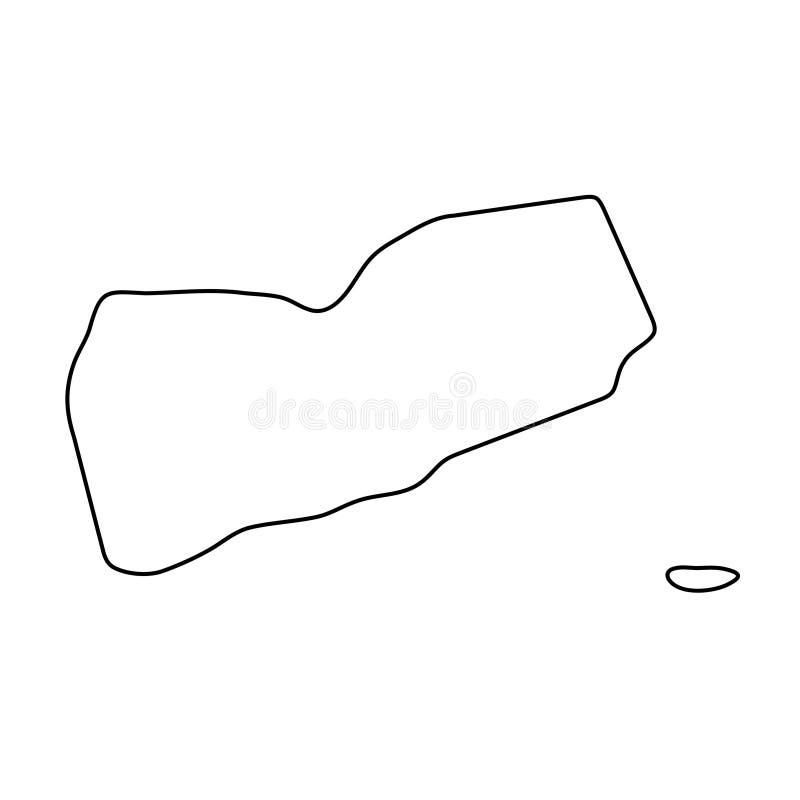 Yemen Simplified Vector Outline Map Stock Vector - Illustration of area ...
