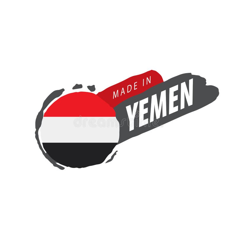 Yemeni Flag And Hand On White Background. Vector Illustration Stock ...
