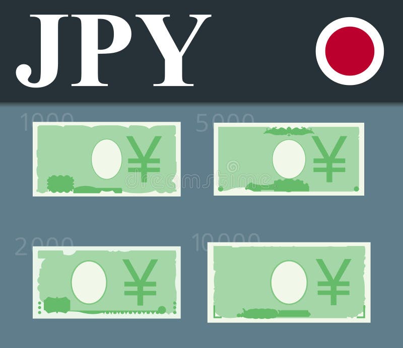 Yen Banknotes. Flat Design Illustration. Stock Illustration ...