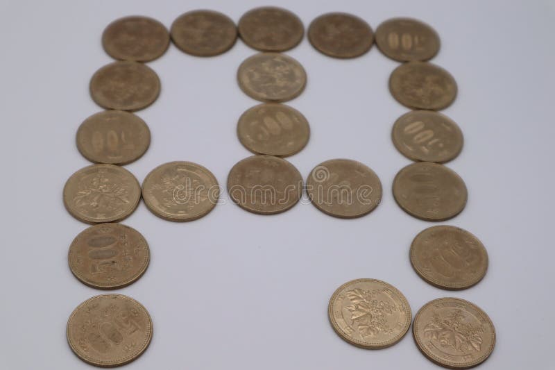 Yen Character Made with 500 Yen Stock Image - Image of gold, japanese ...