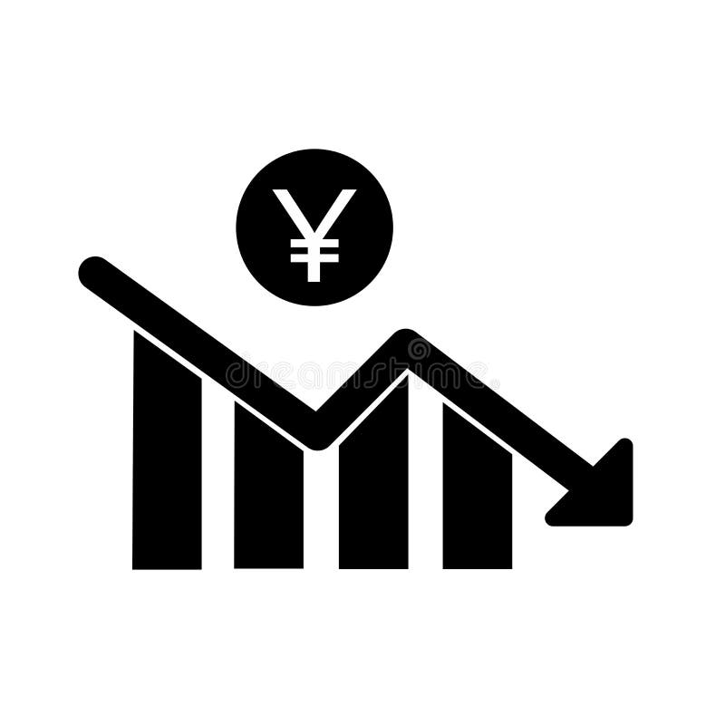 Yen Decrease Statistics Symbol Design Stock Vector - Illustration of business, earning: 83416056