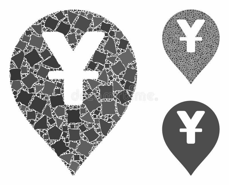 Yen Map Marker Composition Icon of Ragged Items Stock Vector ...