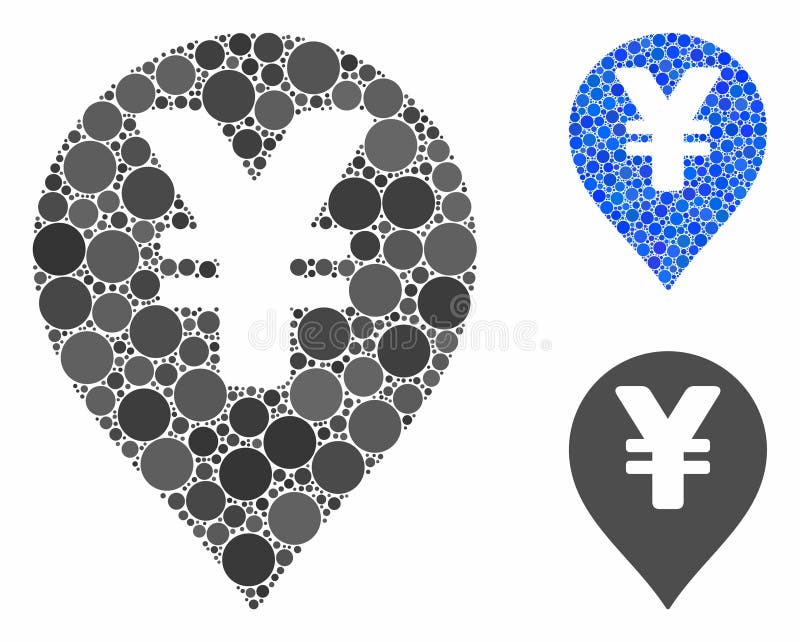 Yen Map Marker Composition Icon of Spheric Items Stock Illustration ...