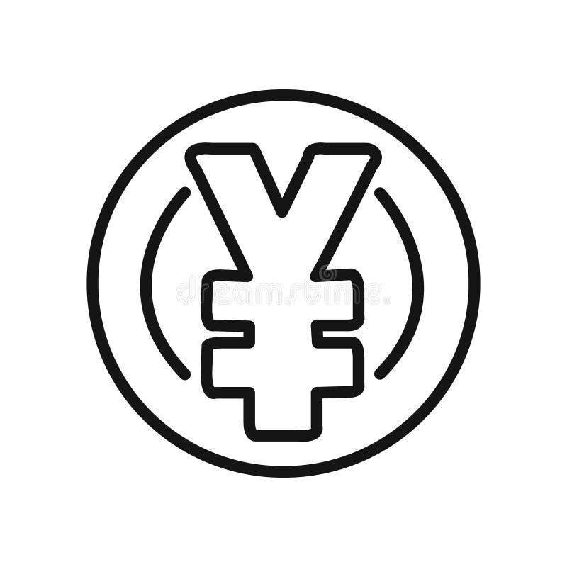 Yen Sign Icon Linear Graphics Set Vector Stock Illustration ...
