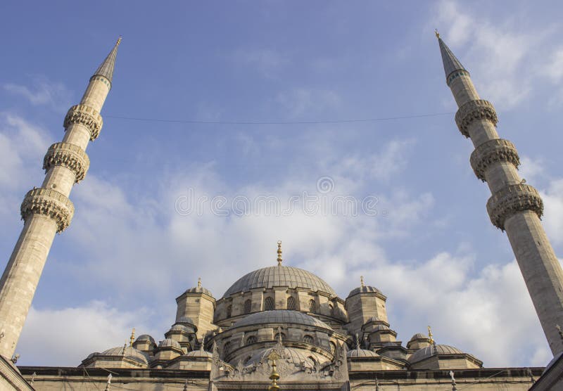 Yeni Camii Mosque stock image. Image of bosphorus, aerial - 60719853