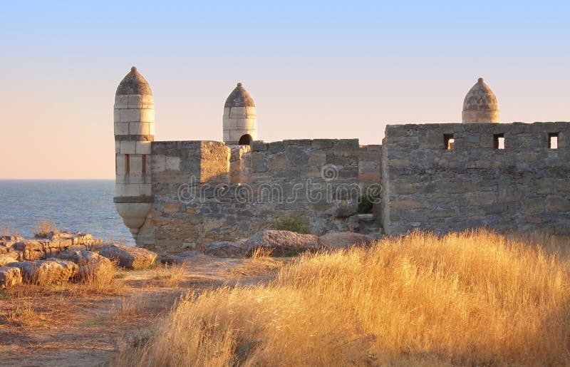 Yeni-Kale, Ancient Fortress in Kerch Stock Photo - Image of clear ...