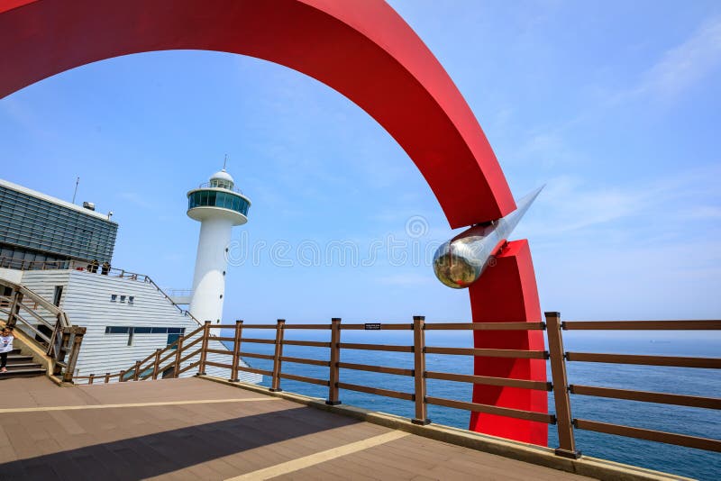 Yeongdo Lighthouse at Taejongdae Park, Busan Editorial Stock Photo ...