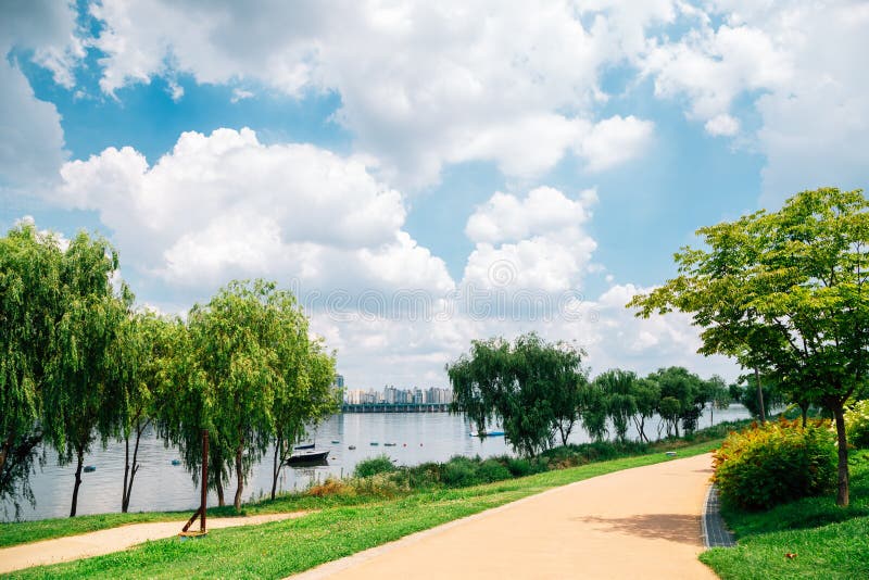 Yeouido Hangang River Park in Seoul, Korea Stock Photo - Image of ...