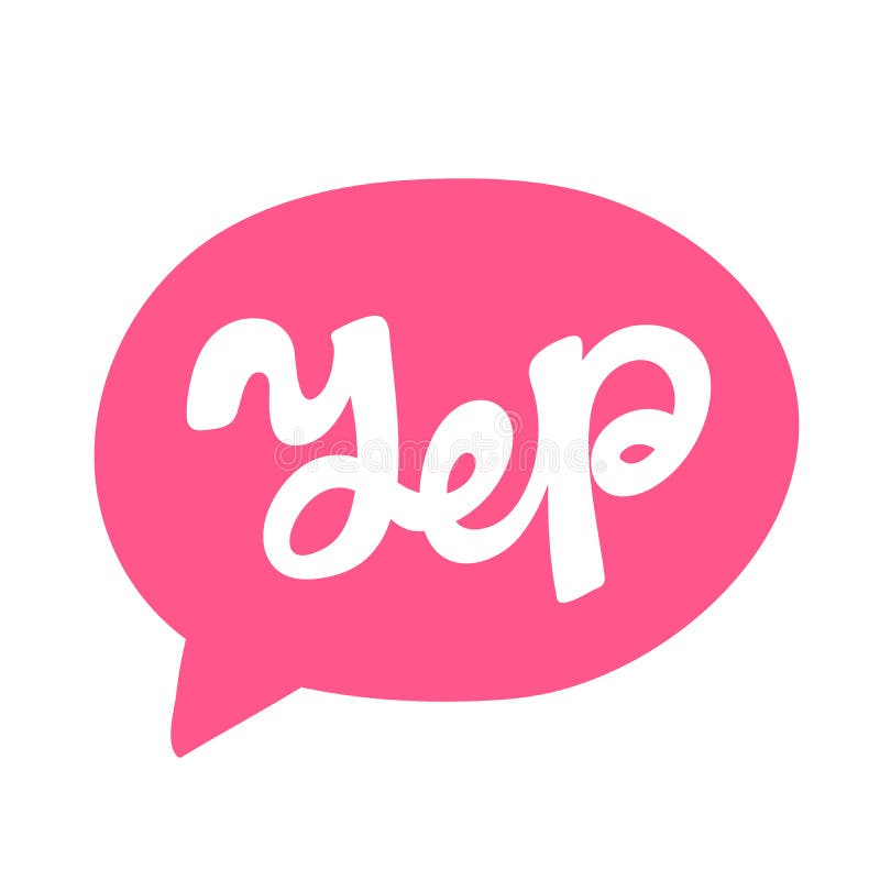 Yep. Hand Drawn Lettering Logo for Social Media Content Stock Vector ...