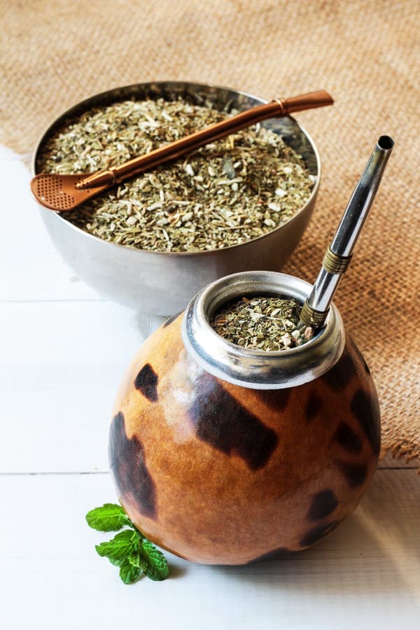 Yerba mate drink stock image. Image of bombilla, diet - 136439337