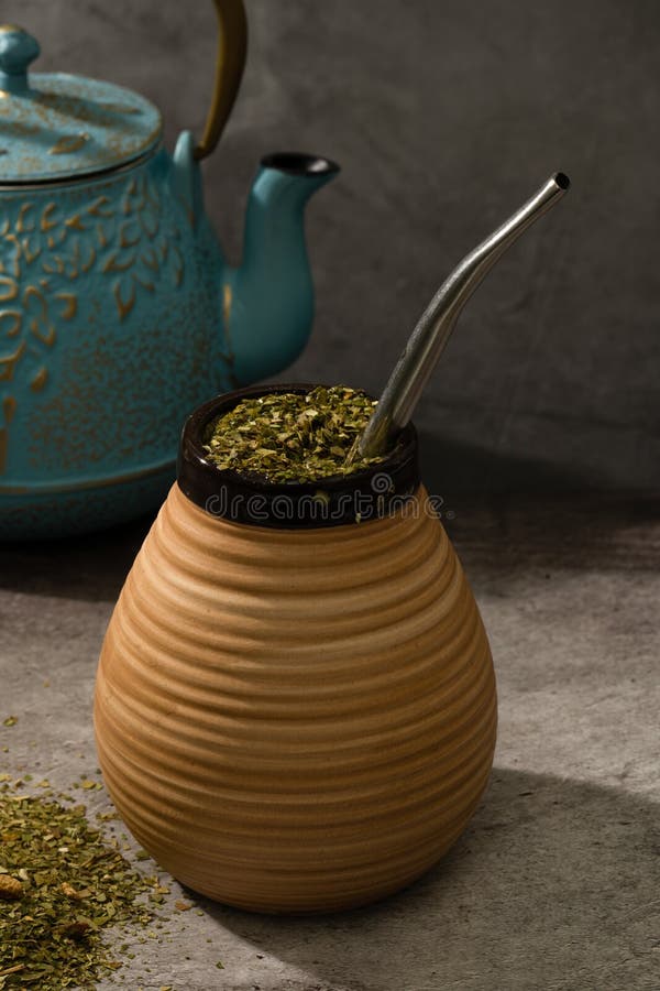 Yerba Mate Tea in a Gourd and Bombilla Stock Photo - Image of paraguay ...