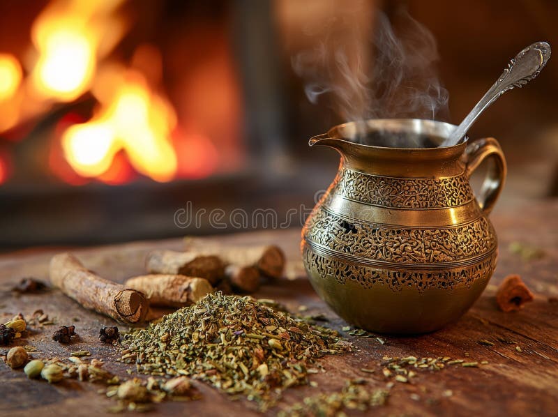 Yerba Mate Tea Stain Art: Beautiful Close-up Image of Mate Tea, Stained ...