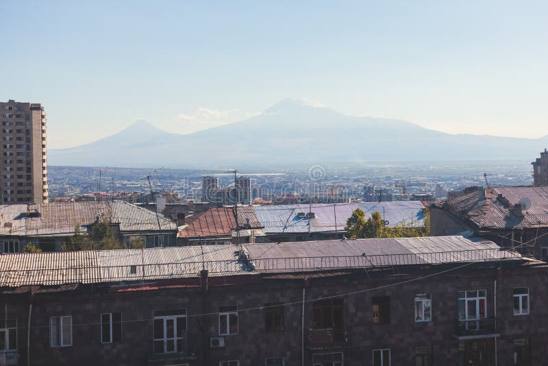 Yerevan, Armenia, Beautiful Super-wide Angle Panoramic View of Yerevan ...