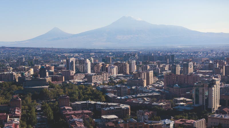 Yerevan, Armenia, Beautiful Super-wide Angle Panoramic View of Yerevan ...