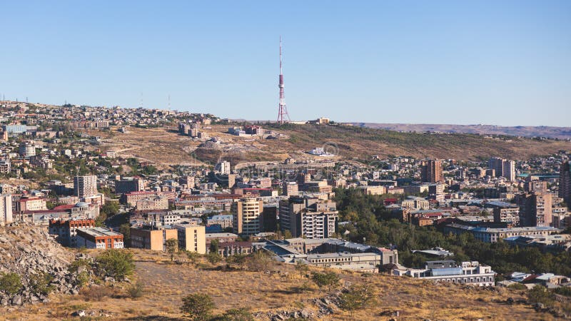 Yerevan, Armenia, Beautiful Super-wide Angle Panoramic View of Yerevan ...