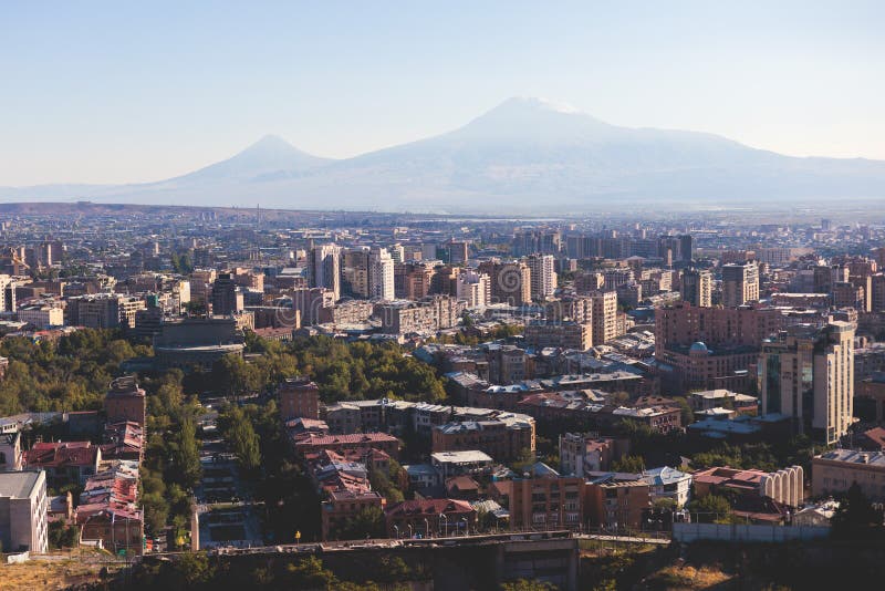 Yerevan, Armenia, Beautiful Super-wide Angle Panoramic View of Yerevan ...