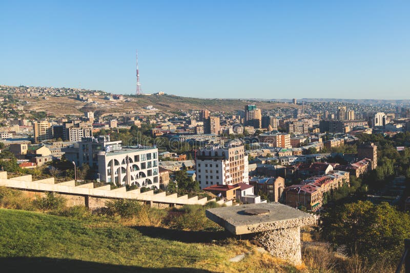 Yerevan, Armenia, Beautiful Super-wide Angle Panoramic View of Yerevan ...