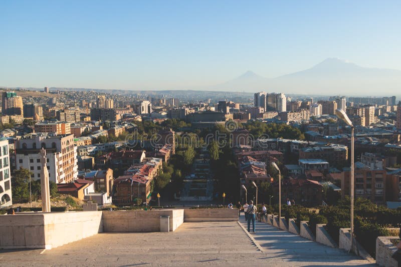 Yerevan, Armenia, Beautiful Super-wide Angle Panoramic View of Yerevan ...