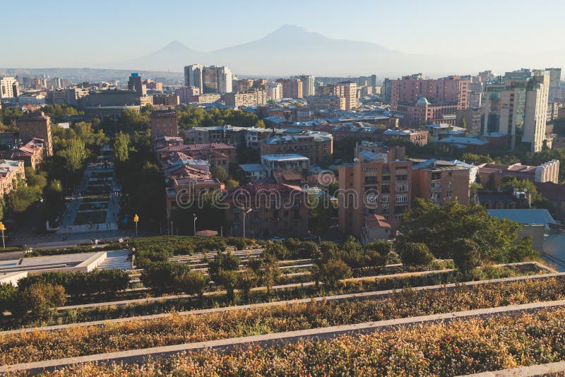Yerevan, Armenia, Beautiful Super-wide Angle Panoramic View of Yerevan ...