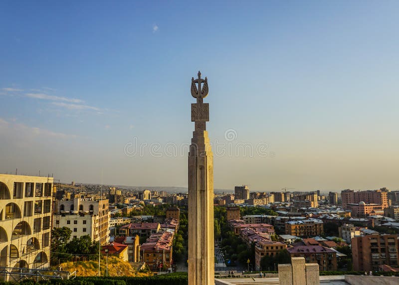 Yerevan Cascade Complex Pillar Stock Photo - Image of landmark ...