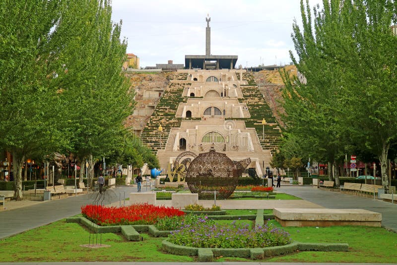 The Yerevan Cascade, Famous Landmark in the Central District of Yerevan ...