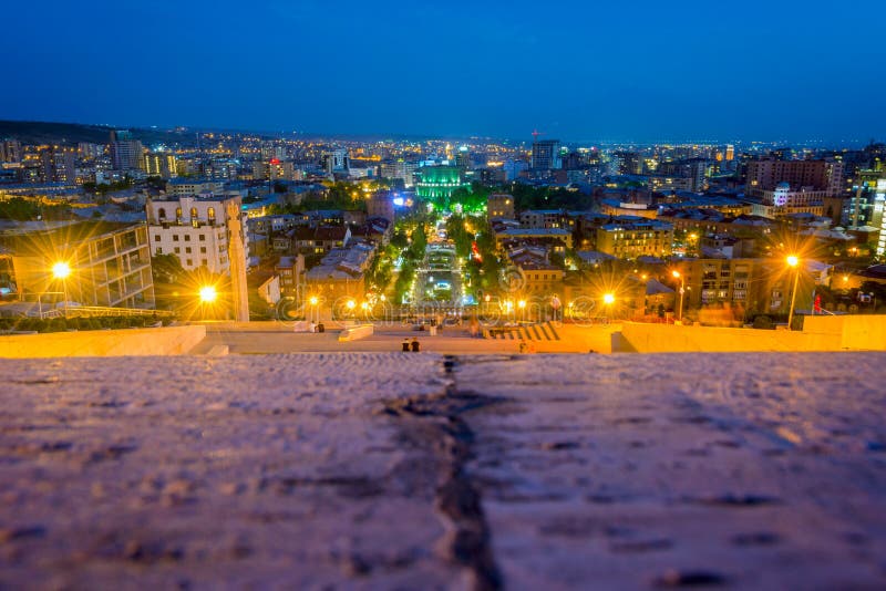 Yerevan: night place stock image. Image of square, column - 49348629