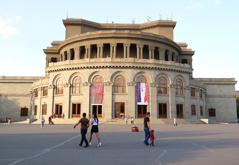 Yerevan Opera Theatre in Downtown Yerevan, Armenia Editorial ...