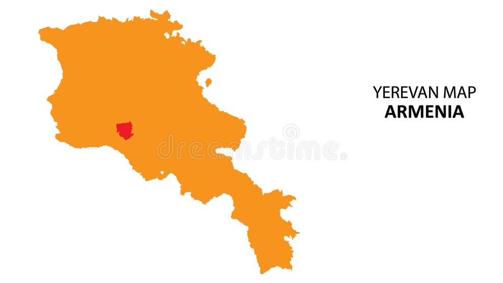 Yerevan State and Regions Map Highlighted on Armenia Map Stock Vector ...