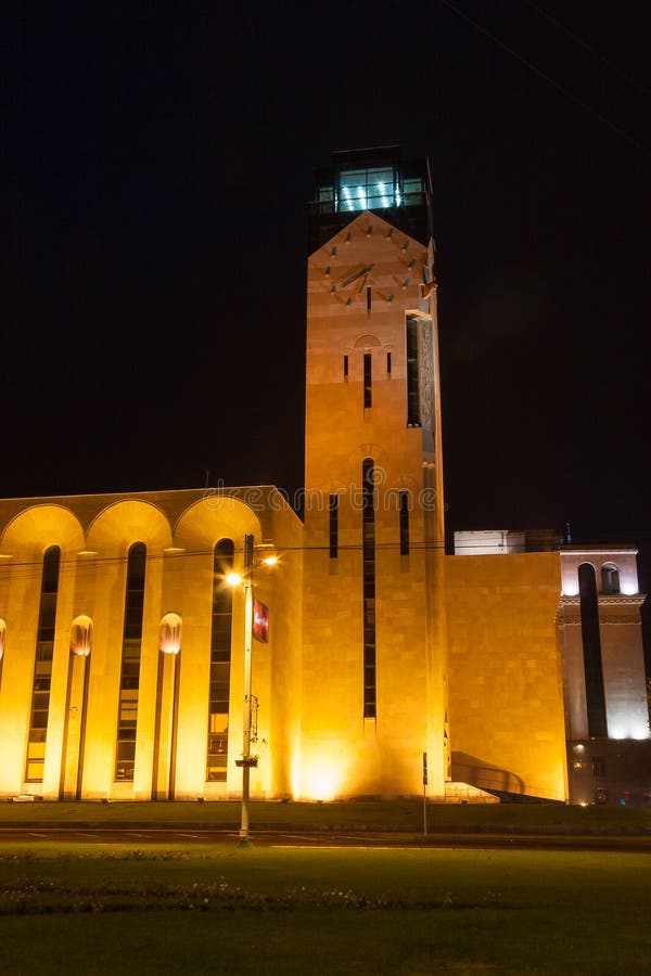 Yerevan at night stock image. Image of armenia, antenna - 2932493