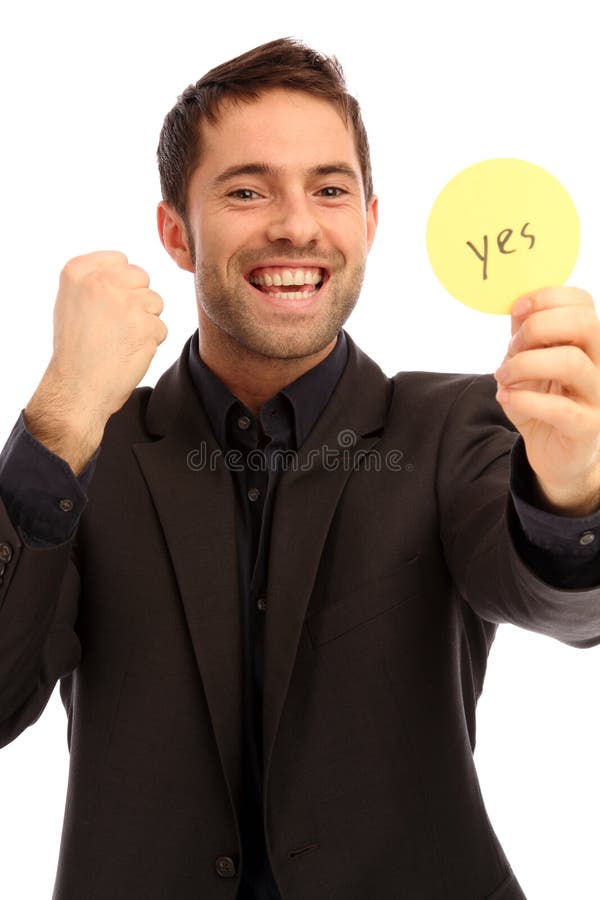 YES stock image. Image of young, sign, strike, smiling - 15736765