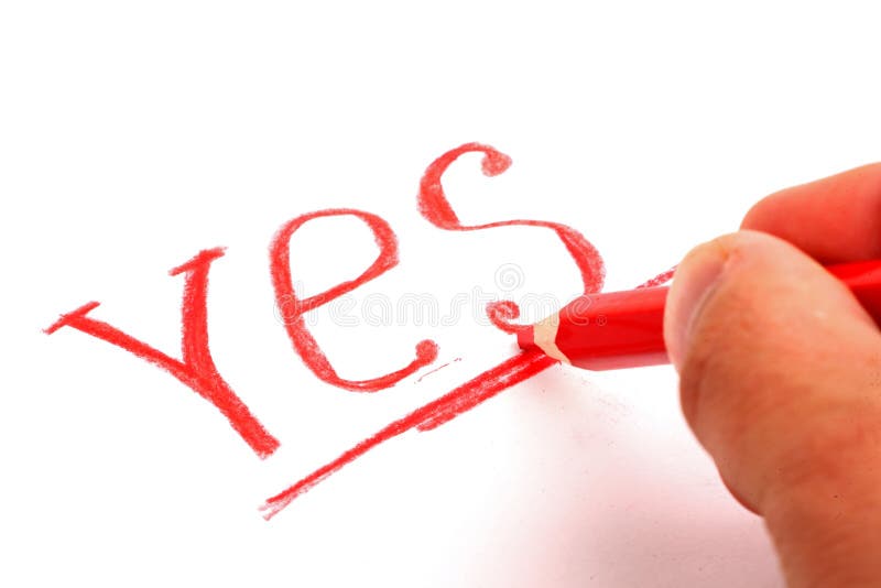 Yes stock image. Image of questionnaire, writing, color - 15828267