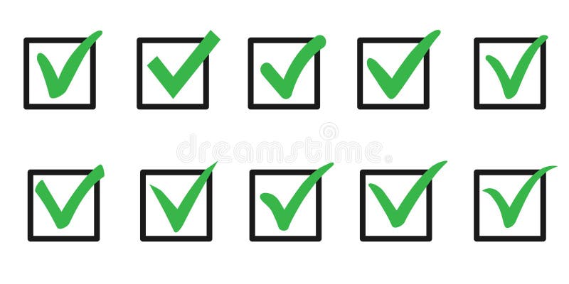 Check icons set stock vector. Illustration of flat, approved - 230642610