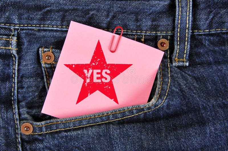 Yes stock image. Image of message, paperclip, positive - 23629743