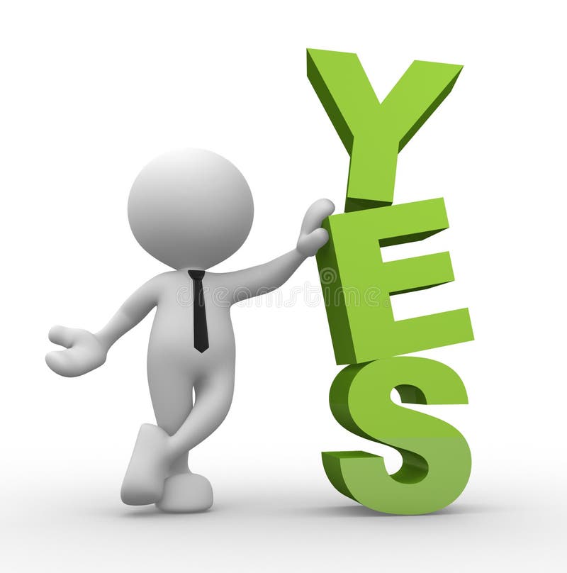 3d Yes or no little man stock illustration. Illustration of small ...
