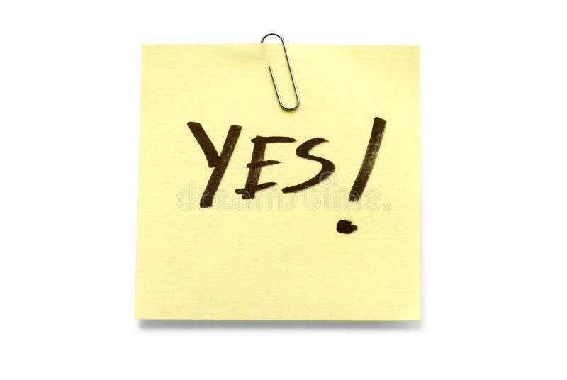 Yes message stock photo. Image of postit, pinned, notelet - 5220806