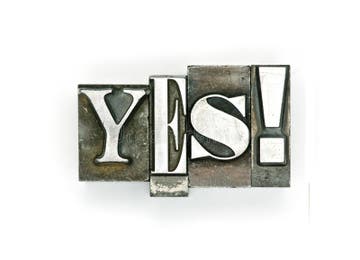 Yes! stock image. Image of typography, affirmative, vintage - 5986023