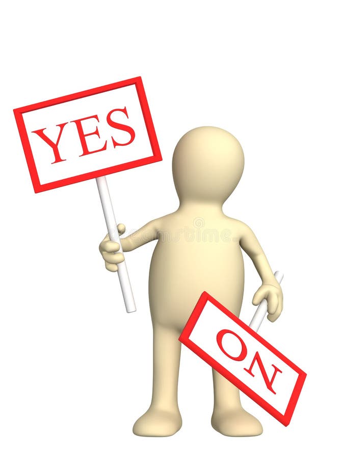 3d Yes or no little man stock illustration. Illustration of small ...