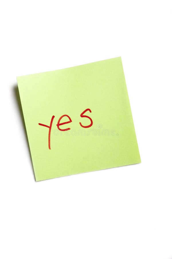 Yes message stock photo. Image of postit, pinned, notelet - 5220806