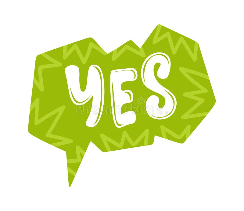Yes Agreement Speech Bubble Cartoon Stock Illustration - Illustration ...