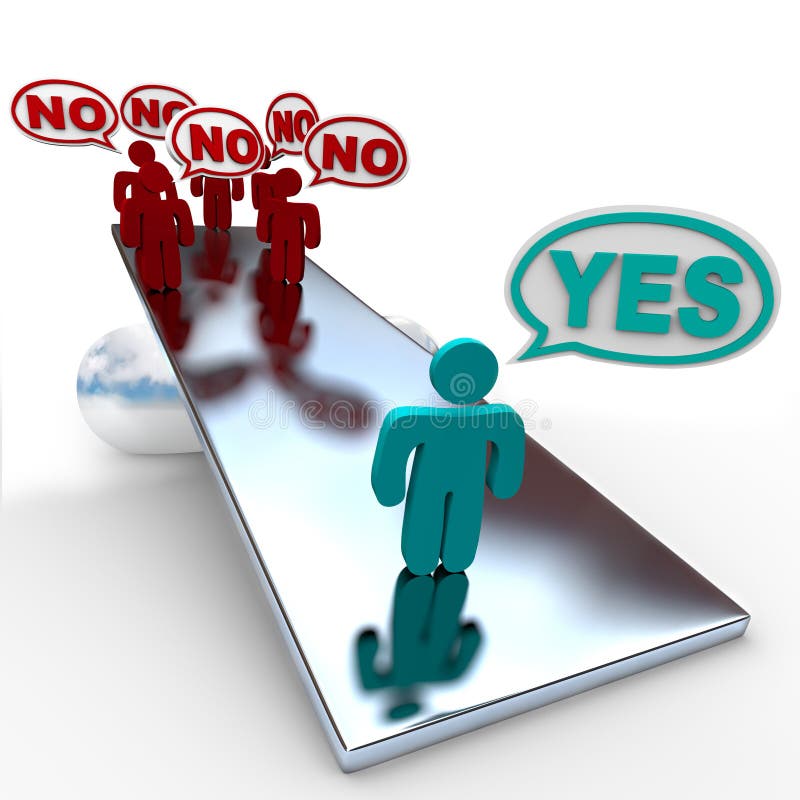 Yes Answer Outweighs No Answers in Balance Stock Illustration ...