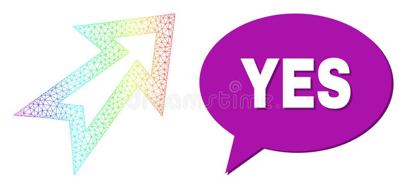 Spectral Network Gradient Arrow Right Up Icon and Yes Chat Frame with ...