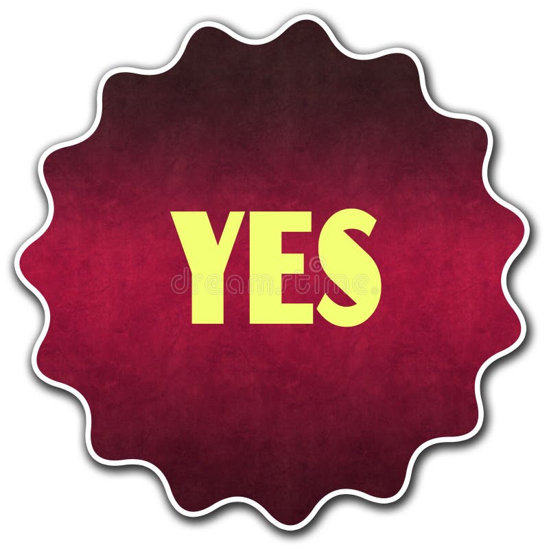 YES badge round stock illustration. Illustration of icon - 93934104