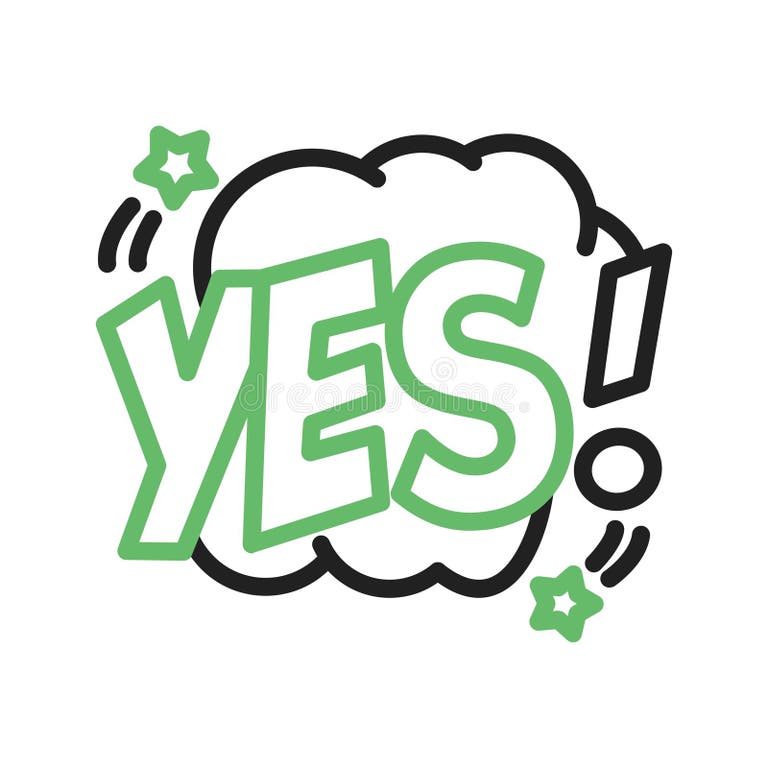 Yes Bubble Icon Image. stock vector. Illustration of accept - 288607915